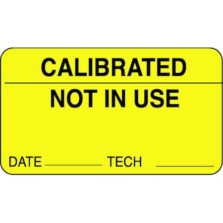 Roll Products Calibration Label, Yellow, Paper, PK1000 141460 | Zoro