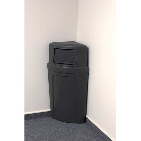 Continental Commercial Products 21 gal. Corner Round Trash Can, Brown ...