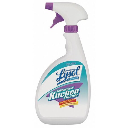 Lysol Antibacterial Kitchen Cleaner, 32 oz. Trigger Spray Bottle, Fresh ...