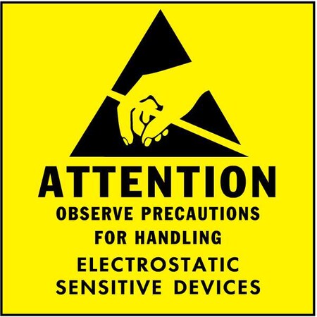 Zoro Select 2" x 2" Yellow Shipping Labels, Caution Observe Precautions ...