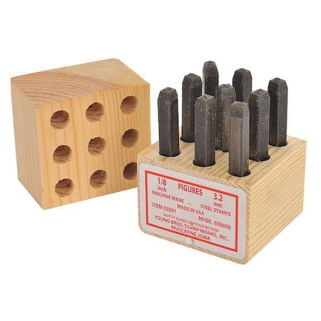 Zoro Select Number Stamp, 0 Thru 9 3XDF6 | Zoro