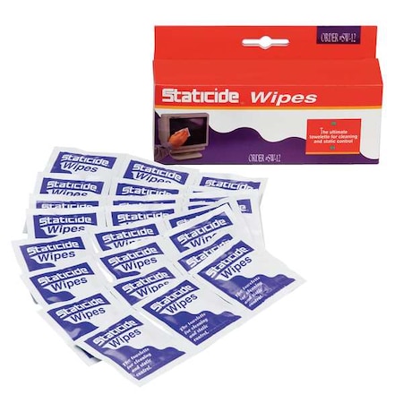 Acl Staticide Anti-Static Wipes 5" x 8", 24PK SW12 | Zoro