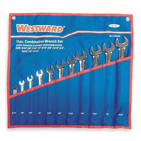 Westward Combo Wrench Set, 5/16-15/16 in., 11 Pc 3XU45 | Zoro