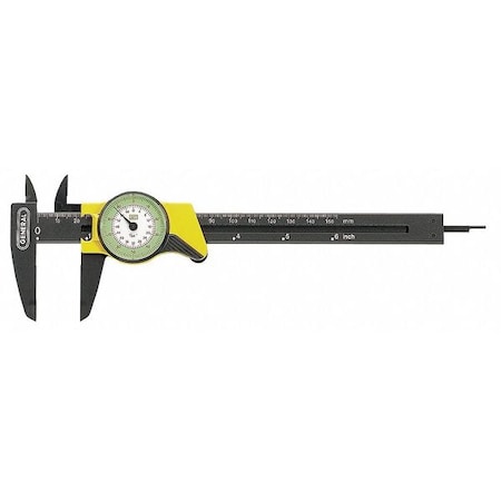 General Tools Dial Caliper, Plastic, 6 In, 0.01 Grad 142 | Zoro