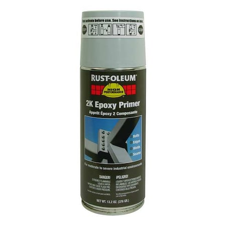 Rust-Oleum Spray Epoxy Primer, Gray, Flat Finish, 13.2 oz 247597 | Zoro