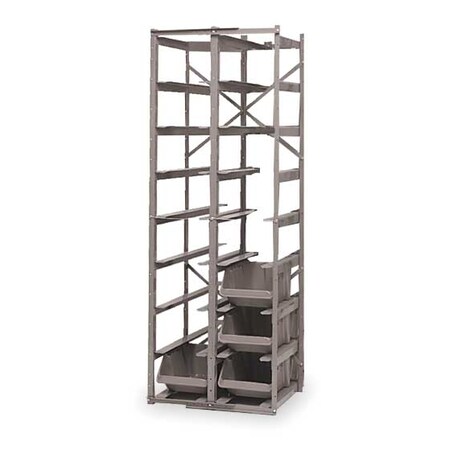 Lewisbins Steel Hopper Racks, 27 in W x 75 in H x 19 1/2 in D, 16 ...