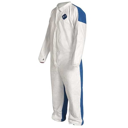 Dupont Collared Disposable Coveralls, 25 PK, White, High Density ...