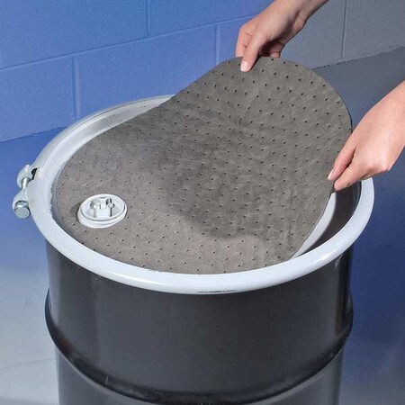 Pig Sorbents, 5 gal, 18 in Dia., Universal, Gray, Polypropylene MAT237 ...