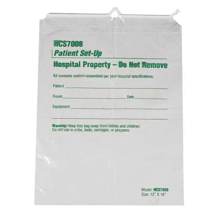 Hcs Patient Set-Up Bag, Clear HCS7008 | Zoro