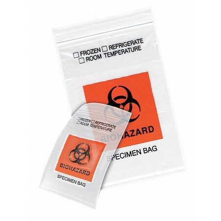 Hcs Biohazard Specimen Bag, Clear, Plastic HCS7005 | Zoro