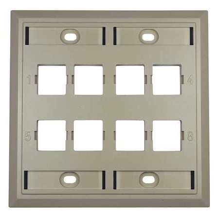 Commscope Wall Plate, 2 Gang, 8 Port, Ivory M28L-246 | Zoro
