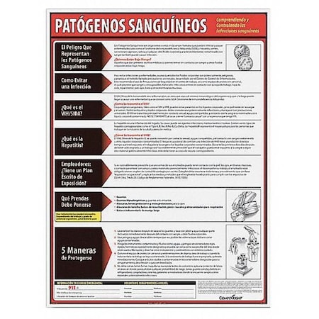 Complyright Bloodborne Pathogens Poster, Spanish WR0223 | Zoro