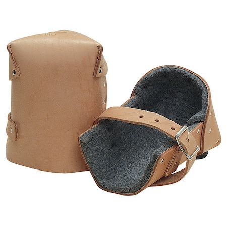 Kraft Tool Thick Felt Leather Knee Pads, 1", PR1 WL088 | Zoro