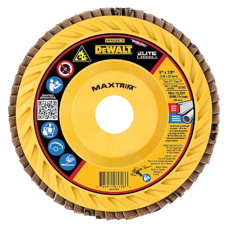 Dewalt XP(TM) Ceramic MAXTRIM Trimmable Flap Disc DWA8283CTR | Zoro