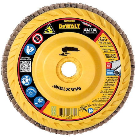 Dewalt XP(TM) Ceramic MAXTRIM Trimmable Flap Disc DWA8281HCTR | Zoro