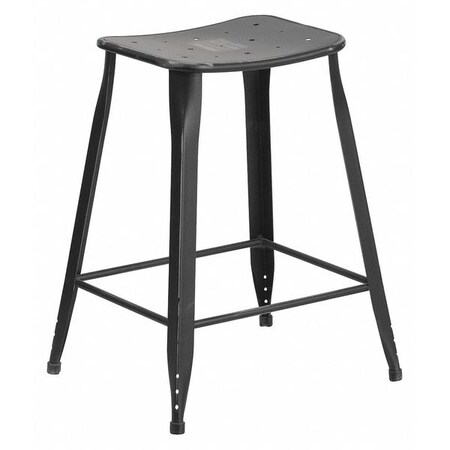 Flash Furniture Metal Stool, Distressed 23.75", Black ET-3604-24-DISBK ...