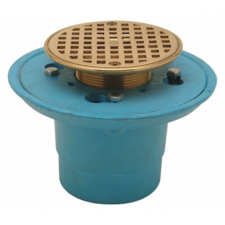 Zurn Adjustable Shower Drain, Cast iron, Brass, 2", No-Hub FD2254-NH2 ...