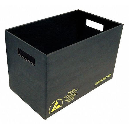 Protektive Pak ESD Conductive Bin, Cardboard, Black, 12 7/8 in H, 13 3/ ...