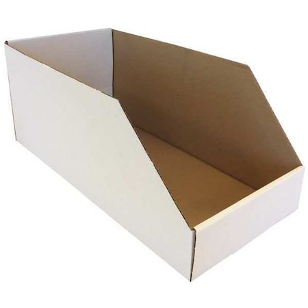 PACKAGING CORPORATION OF AMERICA Corrugated Shelf Bin, White, Cardboard ...