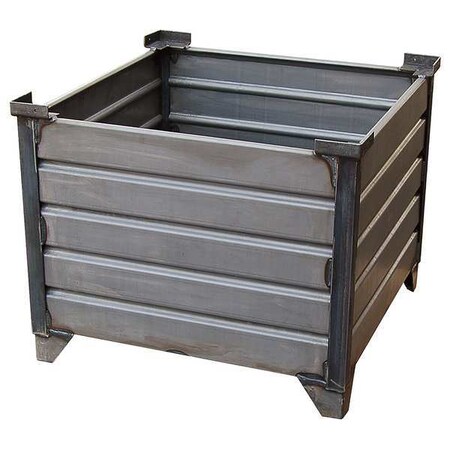 Topper Containers Silver Bulk Container, Steel, 49 1/2 in L, 49 1/2 in ...