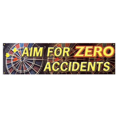 Accuform Banner, Aim For Zero, 28 x 96 In. MBR817 | Zoro