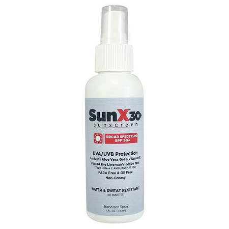 Sunx Sunscreen, Spray Bottle, 4 oz. 18-304 | Zoro