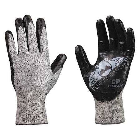Turtleskin Cut Resistant Gloves, 4 Cut Level, Black, Silver, M CPP-300 ...