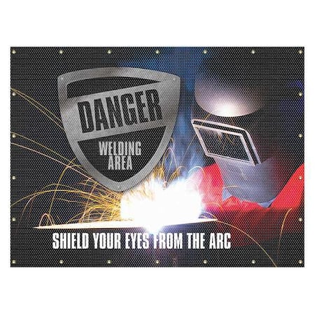 Accuform Welding Screen, Danger Shield Your Eyes From the Arc, Vinyl ...