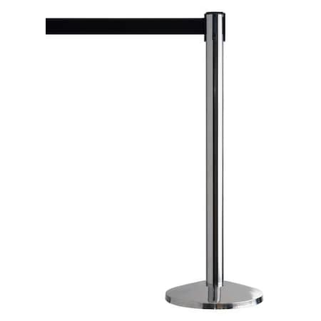 Queueway Barrier Post with Belt, Silver, 7 1/2 ft Length, 39 in Post ...