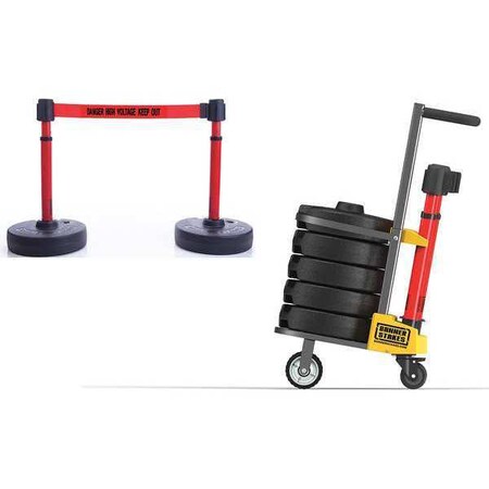 Banner Stakes PLUS Barricade, Red, High Voltage Keep Out PL4013 | Zoro