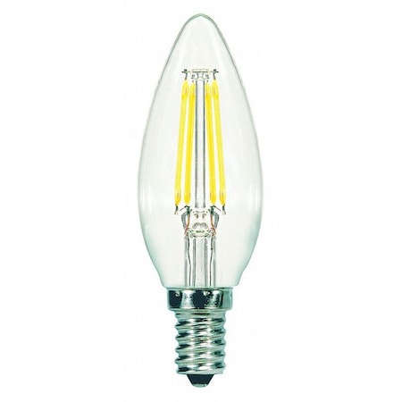Satco Bulb, LED, 5.5W, 120V, C11, Base E12, 27K S9960 | Zoro