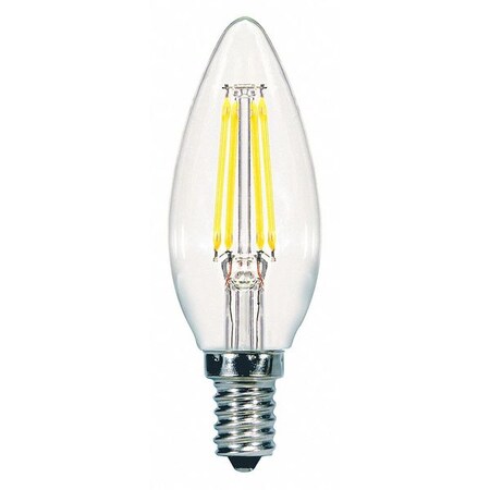 Satco Bulb, LED, 5.5W, 120V, C11, Base E12, 30K S9961 | Zoro