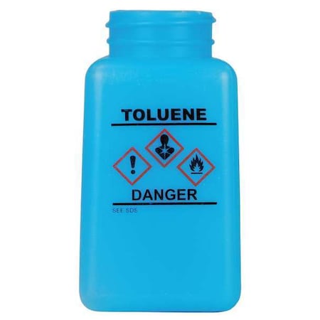 Menda Graduated Toluene Bottle, 6 oz., HDPE, Blue 35761 | Zoro