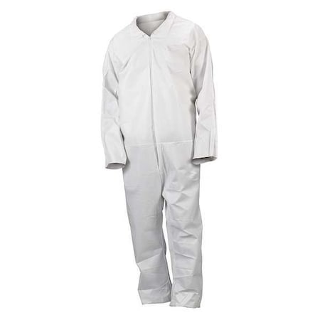 Condor Collared Disposable Coveralls, L, 25 , White, Advanced ...