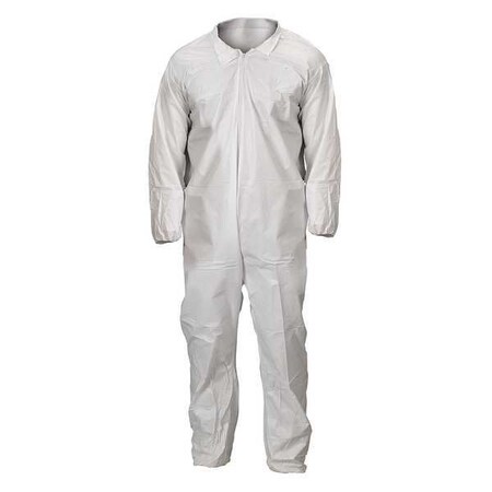 Condor Collared Disposable Coveralls, 4Xl, 25 , White, Advanced ...