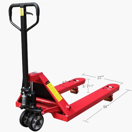 Dayton Pallet Jack, 5500 lb., Quiet, Steel, Red 32HD11 | Zoro