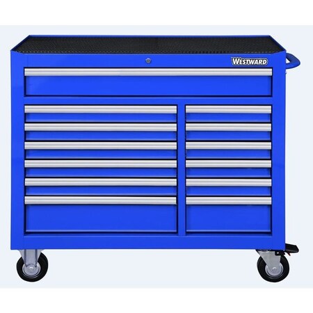 Westward WESTWARD Rolling Tool Cabinet, 13-Drawers, Powder Coated Blue, 42" W x 19" D x 40" H ...