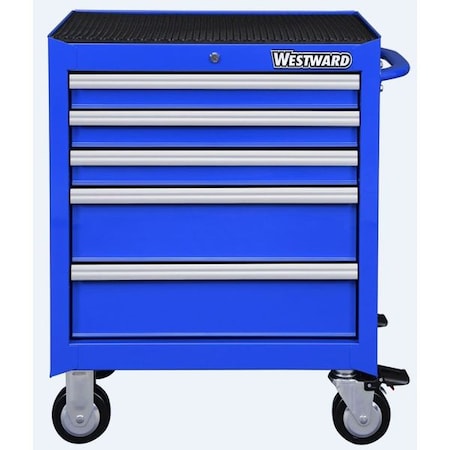 Westward WESTWARD Rolling Tool Cabinet, 5-Drawers, Powder Coated Blue ...