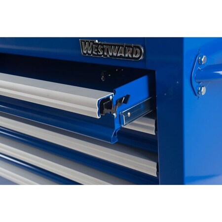 Westward WESTWARD Side Cabinet, 7-Drawers, Powder Coated Blue, 15.5" W ...