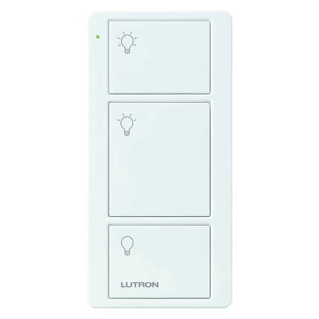 Lutron Wireless Remote Control, 3 Buttons, White PJ2-3B-GWH-L01 | Zoro
