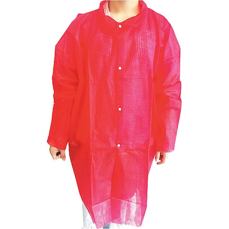 Condor Condor Disposable Lab Coat, Polypropylene, Snaps Closure, Red ...