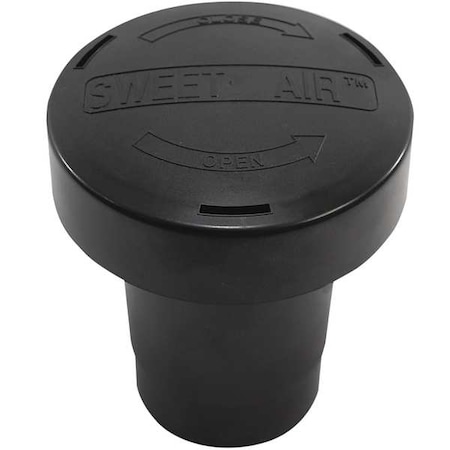 Sweet Air Vent Stack Filter, ABS, Black VS-TT | Zoro