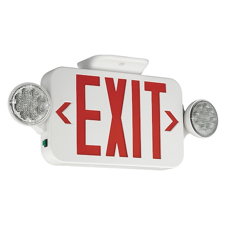 Compass Exit Sign with Emergency Lights, 7 1/4 in H x 18 in W, LED ...