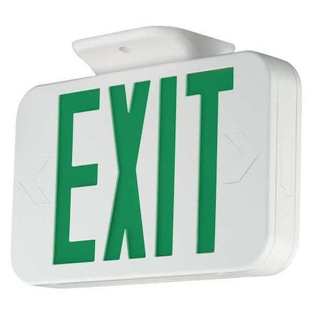 Compass Exit Sign, White, 1 or 2 Face(s), LED, Universal Mount, Nickel ...
