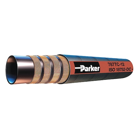 Parker Hydraulic Hose, 1" I.D., 110 ft. L, Black 787TC-16-RL | Zoro