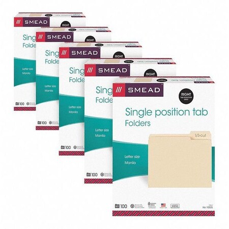 Smead Folder, File, Ltr, 1/3 Rt, Mla, PK500 10333CT | Zoro