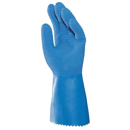 Mapa Chemical Resistant Gloves, Natural Rubber Latex, 12 1/2 in L, Blue ...