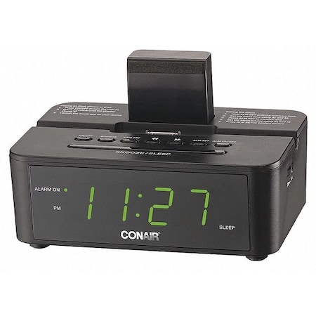Conair Clock Radio w/iPod Dock, Black crd500 | Zoro