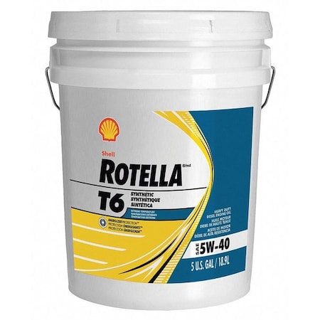 Rotella Diesel Engine Oil, 5 Gal., Syn, 5W-40 550046217 | Zoro