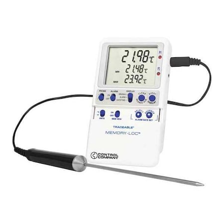 Traceable Digital Data Logging Thermometer, Memory-Loc with Stainless ...